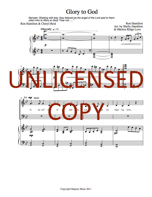 Glory to God Choral Octavo Printable Download