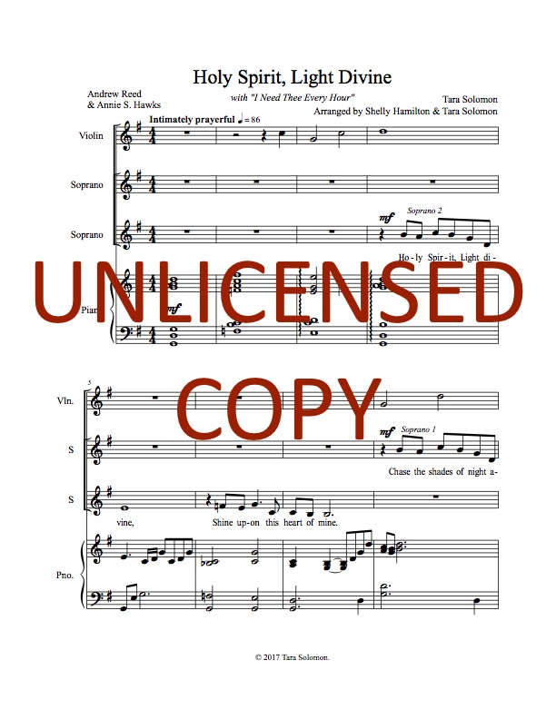 Holy Spirit, Light Divine - Soprano Duet - Digital Download