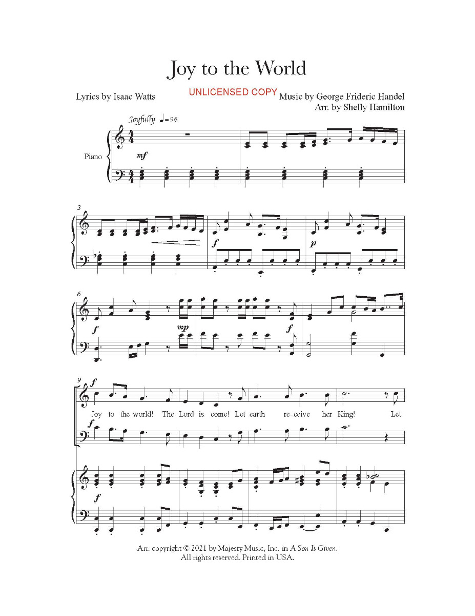Joy to the World (PDF download)