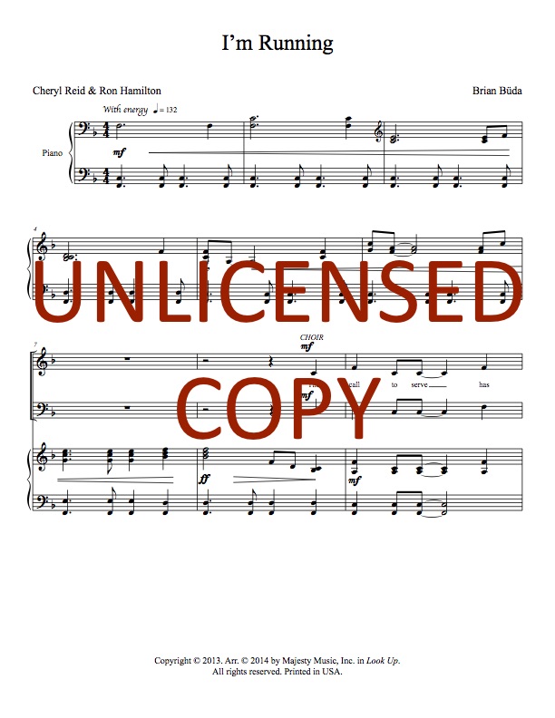 I’m Running Choral Octavo Printable Download