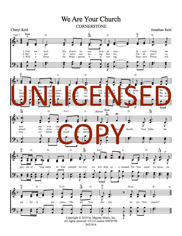 We Are Your Church Hymnal Style Printable Download