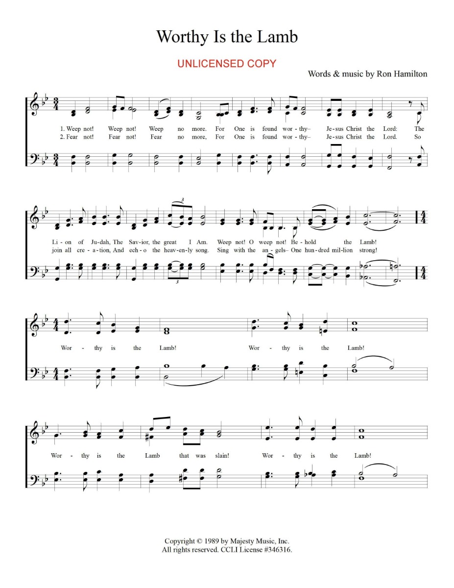 Worthy Is The Lamb Hymn Style Pdf Download